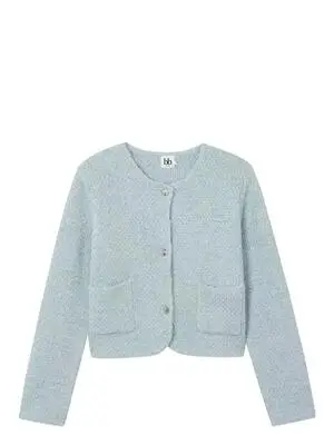 B+AB Buttoned Cardigan With Pockets - Blue