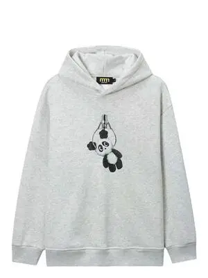 MINI CREAM Hooded Graphic Print Sweater - Grey