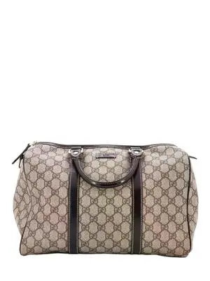 Gucci Joy Boston Bag Gg Coated Canvas Medium - Brown