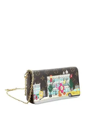 LOUIS VUITTON Felicie Pochette Limited Edition Vivienne Xmas Monogram Canvas - Brown