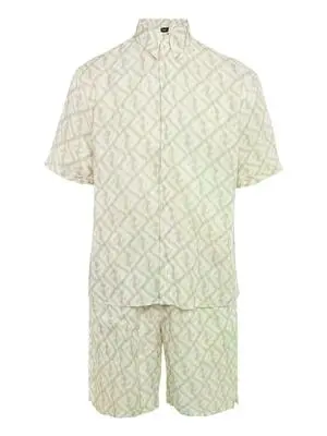 Fendi Geometric-print Linen Set - Neutrals