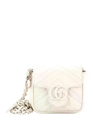 Gucci Gg Marmont Flap Matelassé Leather Mini Belt Bag - Neutrals