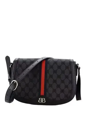 Gucci X Balenciaga The Hacker Project Bb Canvas Flap Messenger Bag - Black