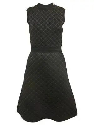 Sandro Quilted Sleeveless Dress - Black