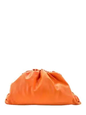 Bottega Veneta The Pouch Leather Teen Clutch - Orange