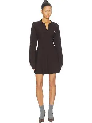 ROTATE BY BIRGER CHRISTENSEN Slinky Knit Polo Dress - Mole