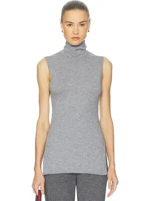 HELSA Kerstin Sleeveless Turtleneck - Light Heather Grey