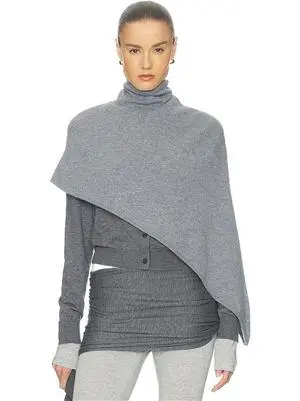 HELSA Loxley Asymmetric Cape - Heather Grey
