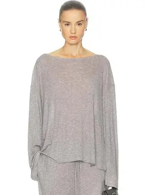 HELSA Oversized Everyday Jersey Shirt - Dark Heather Grey