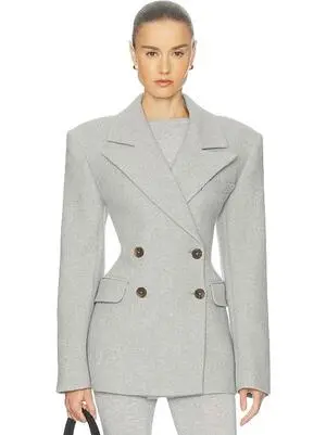 HELSA Italian Wool Blend Blazer - Light Heather Grey