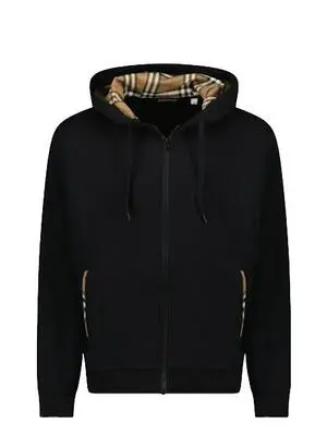 Burberry Cotton Zip-up Hoodie - Black