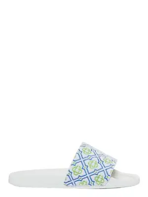 Casablanca Monogram Pool Slides - White