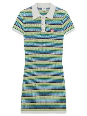 Casablanca Striped Short Sleeve Midi Dress - Multicolor