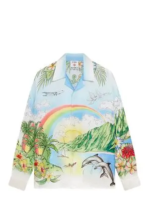 Casablanca Aloha Long Sleeve Silk Shirt - Multicolor