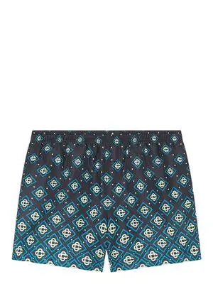 Casablanca Monogram Print Swim Shorts - Black