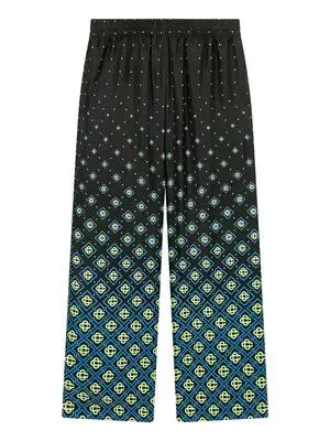 Casablanca Degrade Monogram Silk Trousers - Black