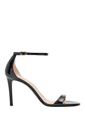 STUART WEITZMAN Nudist Ii Patent Ankle-strap Sandals - Black