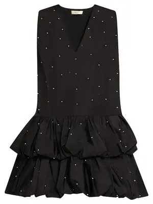 SEA Alberta Embellished Bubble-Hem Mini Dress