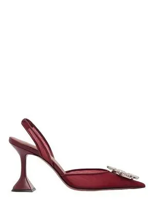 Amina Muaddi 95mm Begum Mesh Slingback Pumps - Red