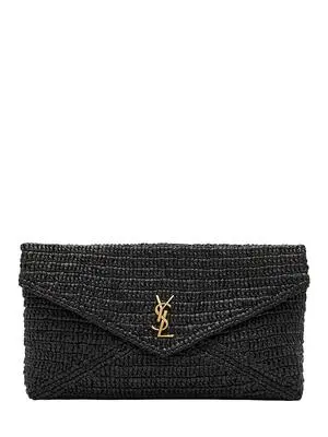 Saint Laurent Large Envelope Flap Clutch Nero