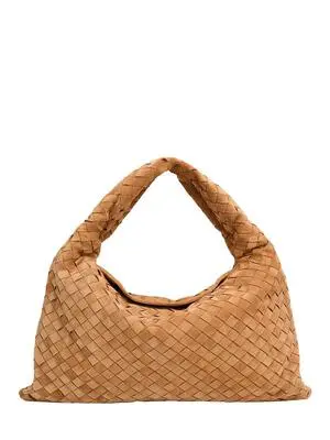 Bottega Veneta Small Hop Shoulder Bag Light Brown