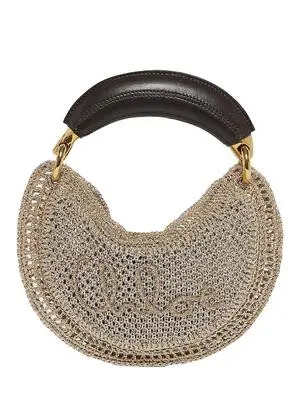 Chloé Mini Hobo Bag In Metallic Crochet - Silver