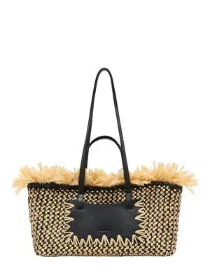 Ulla Johnson Lali Small E/w Tote Handbag - Noir Natural