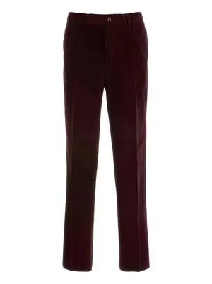Fendi Logo Detail Cotton Trousers - Red
