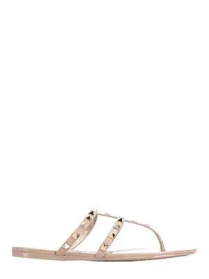Valentino Garavani Rockstud Flat Sandals - Neutrals