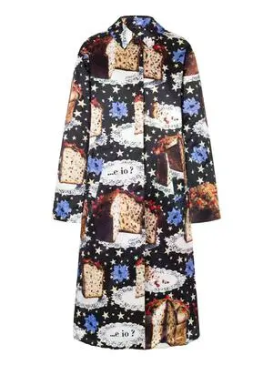 Moschino Star And Cake Print Coat - Black