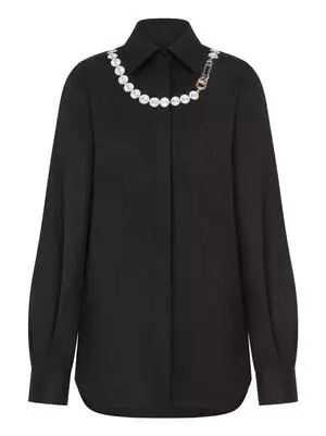 Moschino Long-sleeved Shirt With Pearl Detail - Black