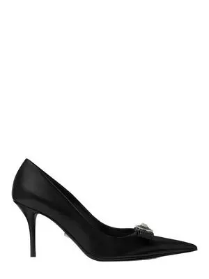 Versace 85mm Ribbon Leather Pumps - Black