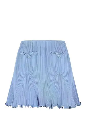 SELF-PORTRAIT Flared-hem Mini Skirt - Blue