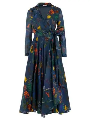 Rosie Assoulin Sash Yay! Long-sleeved Midi Dress - Blue