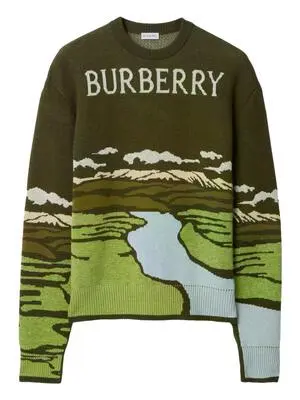 Burberry Jacquard-knitted Sweater - Green