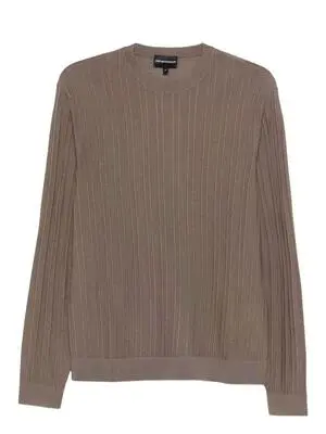 Emporio Armani Textured Crew-neck Sweater - Brown