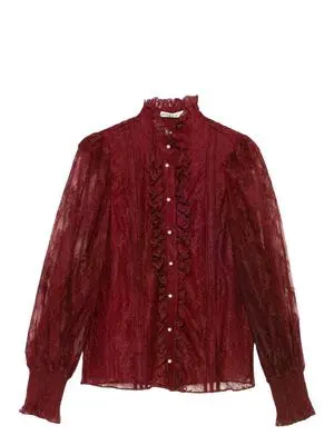 Alice + Olivia Lace-detail Blouse - Red