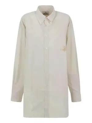 VIVIENNE WESTWOOD Logo-embroidered Shirt - Neutrals