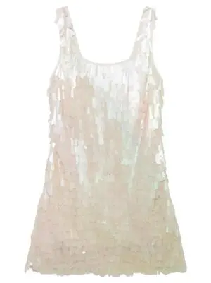 Simkhai Onyx Sequin Mini Dress Neutrals