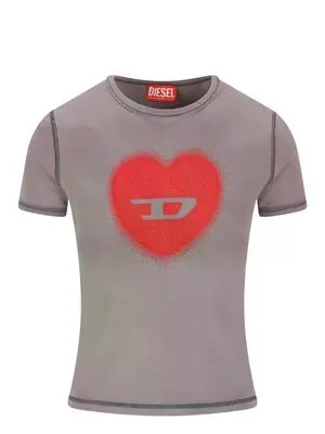 DIESEL Logo-print Short-sleeve T-shirt - Grey