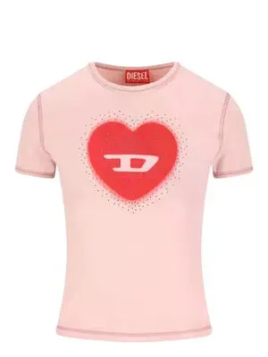 DIESEL Logo-print Short-sleeve T-shirt - Pink