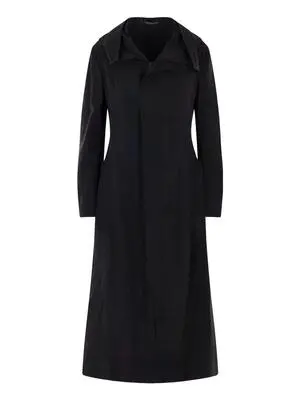 Yohji Yamamoto Hooded Zip Coat - Black