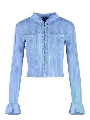 SELF-PORTRAIT Flared-sleeve Cardigan - Blue