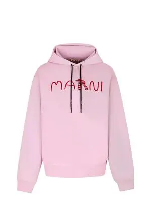 Marni Logo-printed Hoodie - Pink