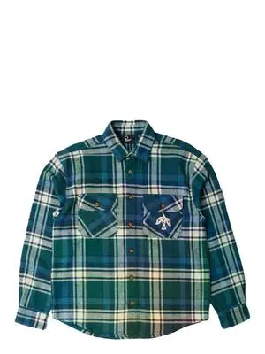 PARRA Crow Ls Flannel Checked Shirt - Green