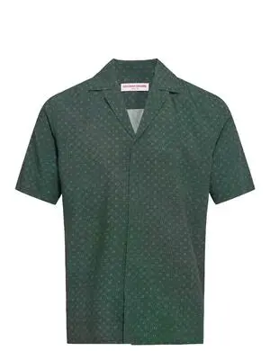 Orlebar Brown Maitan Solstice Geometric-print Shirt - Green