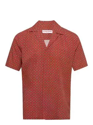 Orlebar Brown Maitan Geometric-print Shirt - Red