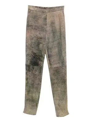 ROMEO GIGLI 1990s Suede Trousers - Neutrals