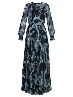 Erdem Floral-print Maxi Dress - Blue