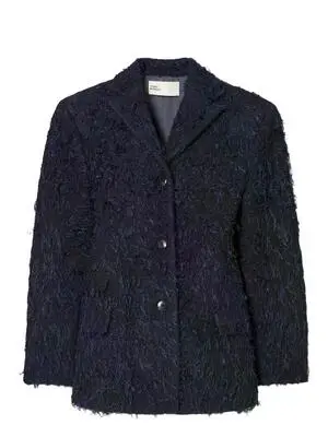 Tory Burch Textured Wool Blazer - Blue